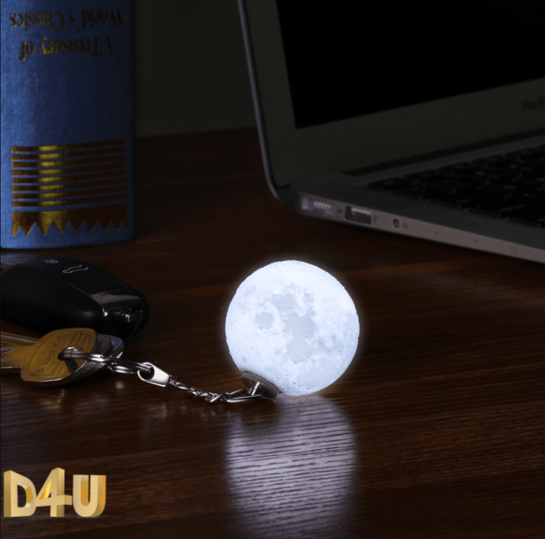 3D Printed Moon Keychain Night light lamp | Moon Keychain Online for ...
